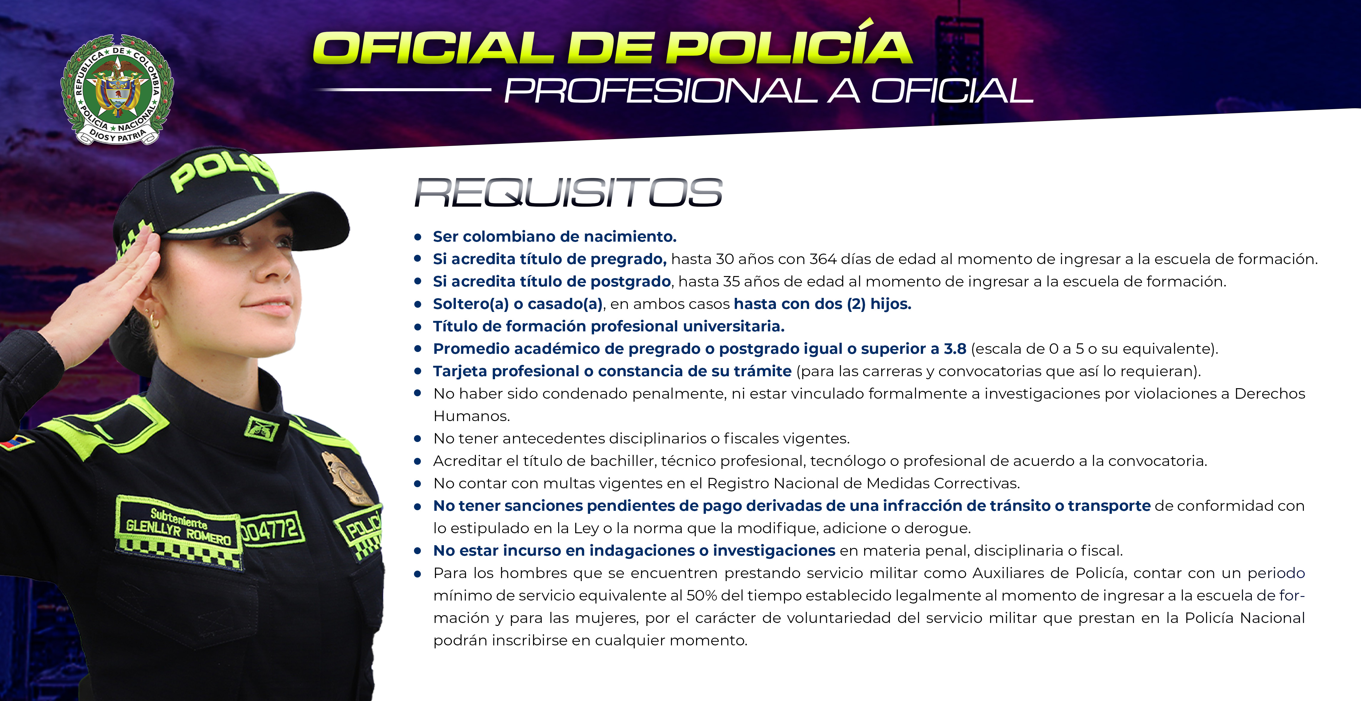 Incorpórese a la Policía Nacional | Policía Nacional de Colombia