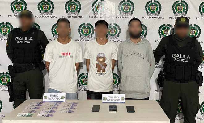 Gaula de la Policía Metropolitana de Barranquilla captura a tres personas por extorsión ...