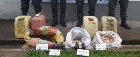 Incautación de un material de explosivos en la vereda la Tetilla ...