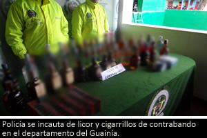 Policía se incauta de licor y cigarrillos de contrabando en el departamento del Guainía ...